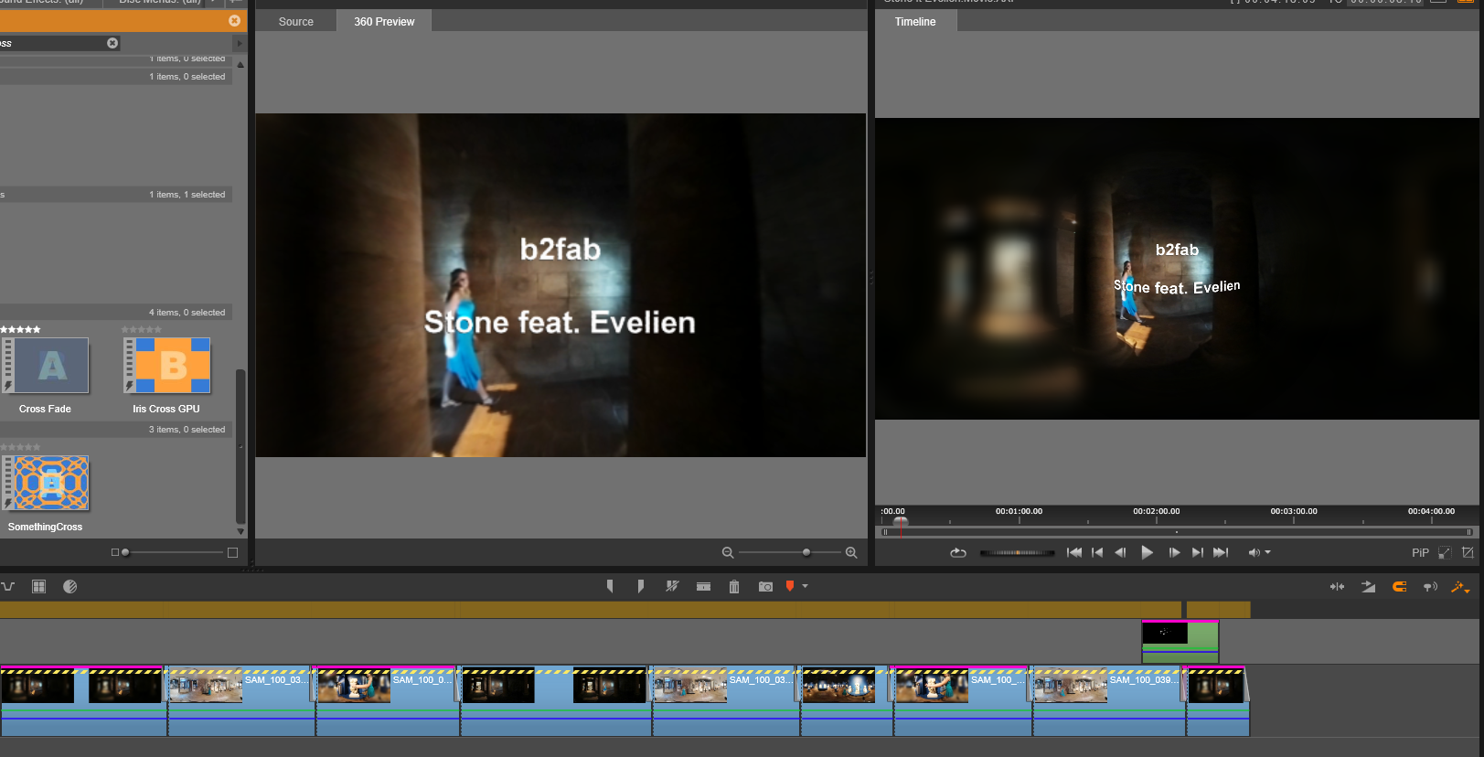 Editing VR 360 video